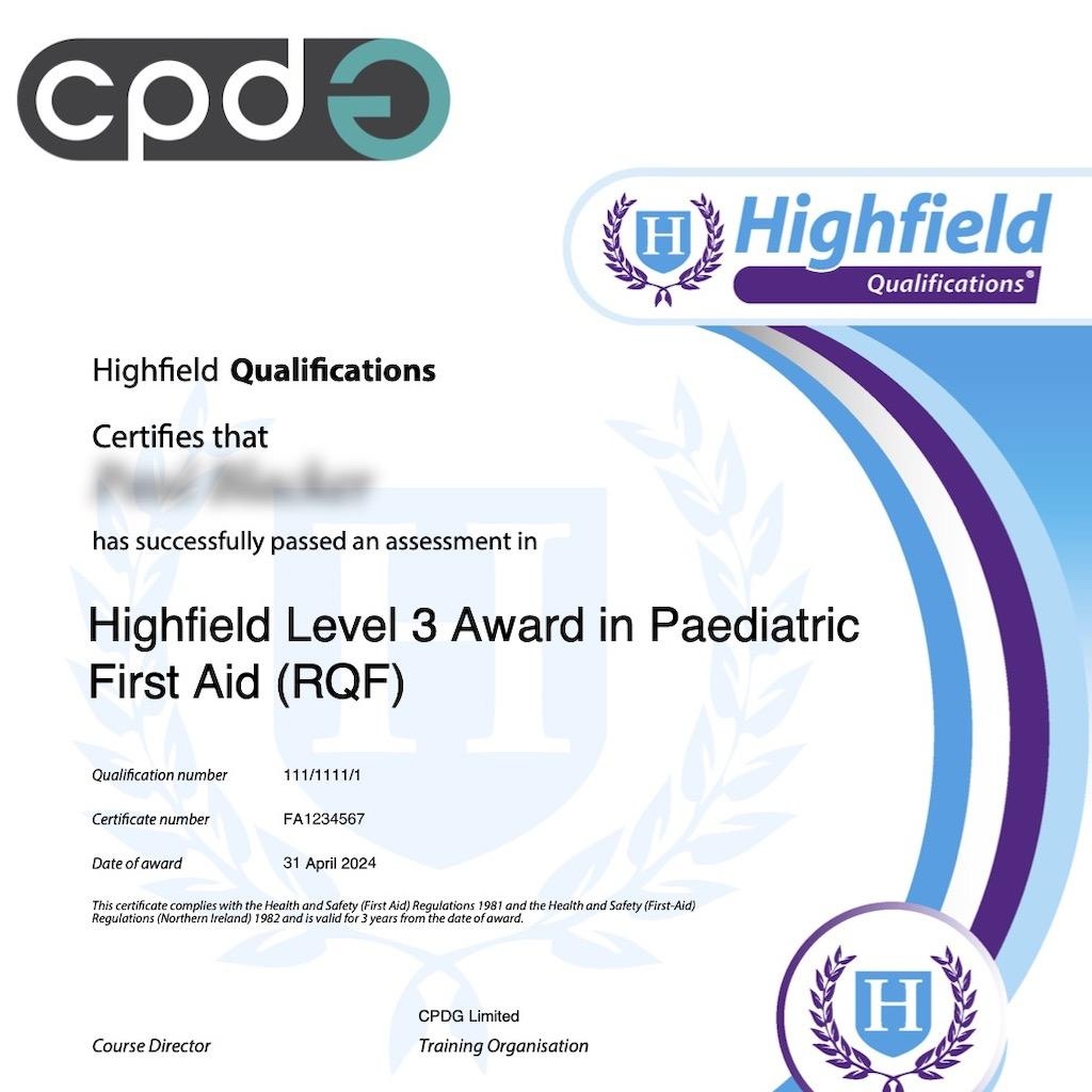 Paediatric First Aid - CPDG Limited
